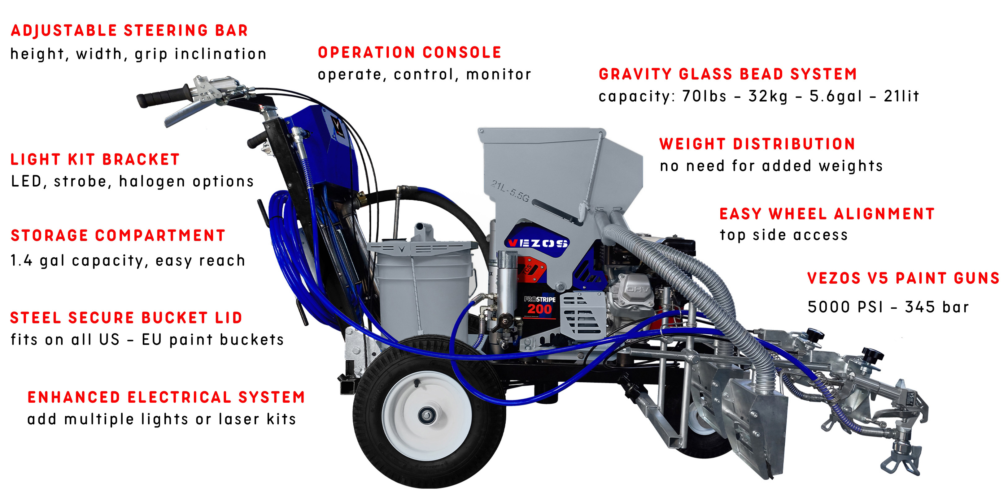 Walk Behind Line Striper PROSTRIPE 200 LINEMATIC - VEZOS
